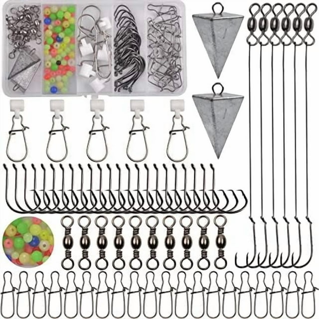 Saltwater Surf Fishing Tackle Kit - 98pcs Surf Fishing Rig Fish Finder ...