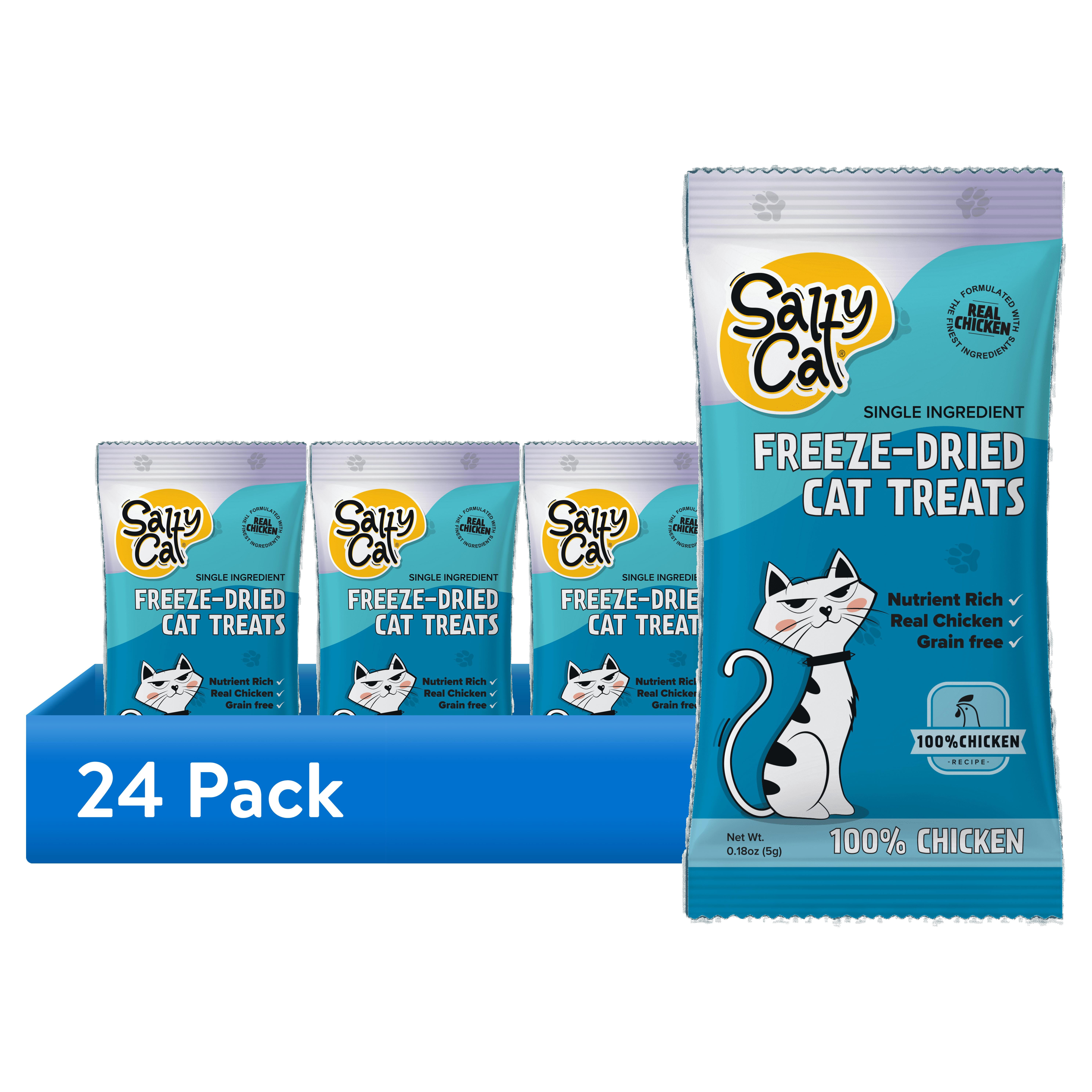 (24 pack) Salty Cat Freeze-Dried Chicken Cat Treats, 5g Bag - Walmart.com