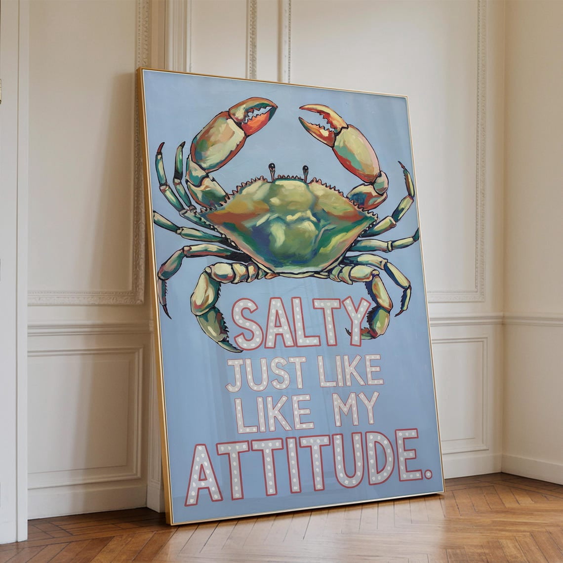 Salty Crab Giclée Beach House Art, Unframed Canvas - Walmart.com