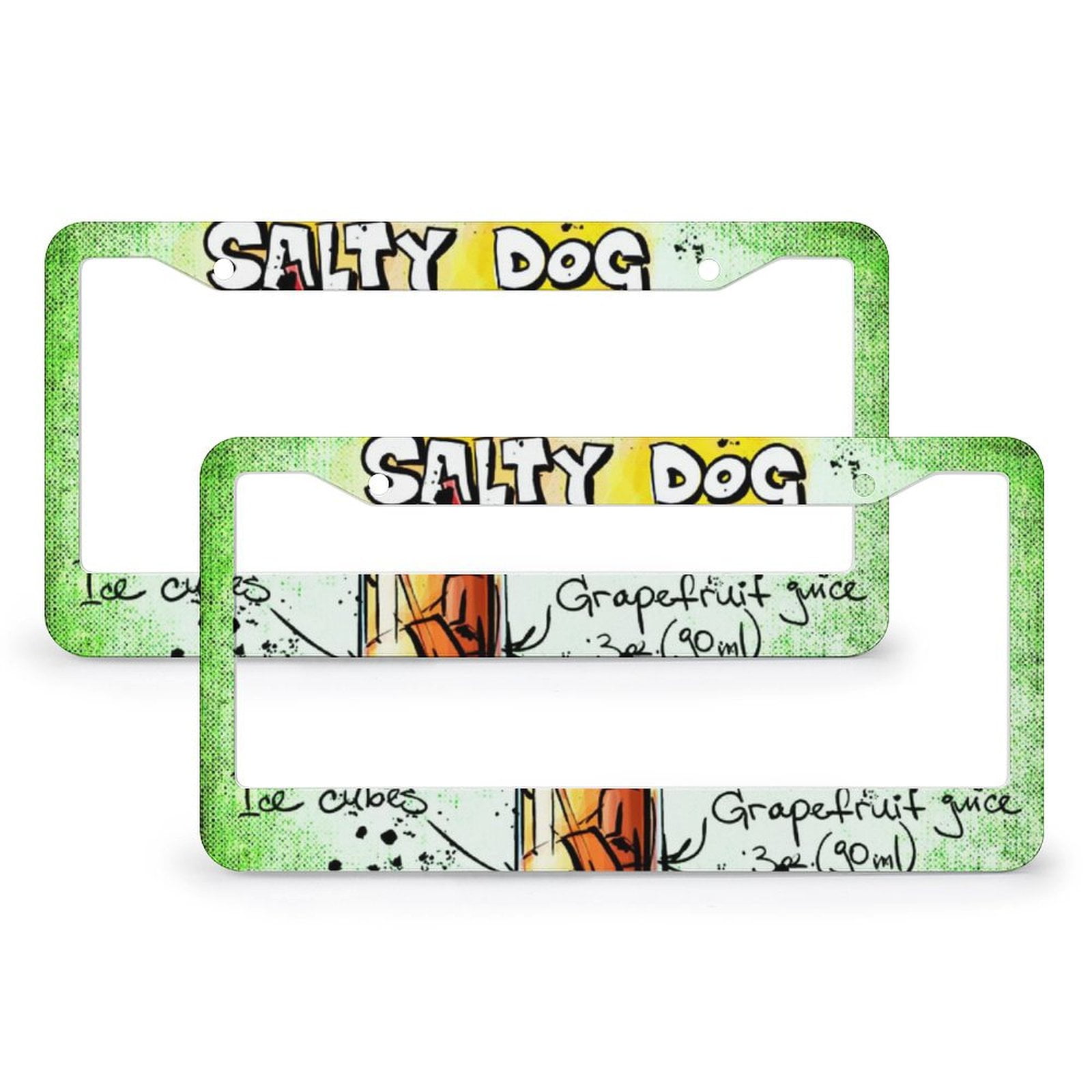 Salty Dog License Plate Cover 2 PCS Summer Cocktail Menu Licenses ...