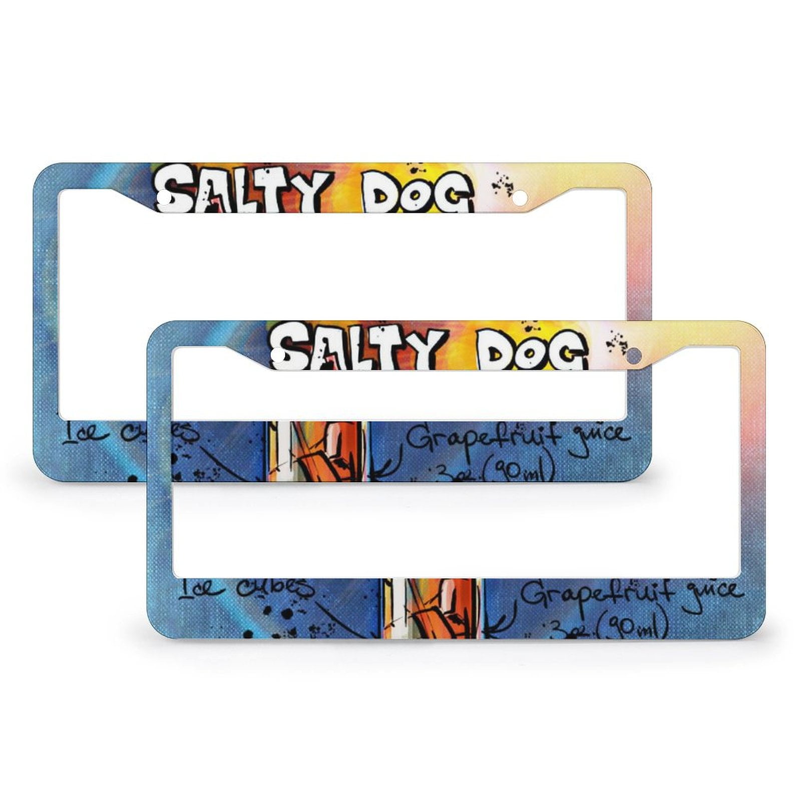 Salty Dog License Plate Cover 2 Pack Ice Tea Cocktail Ingredients ...