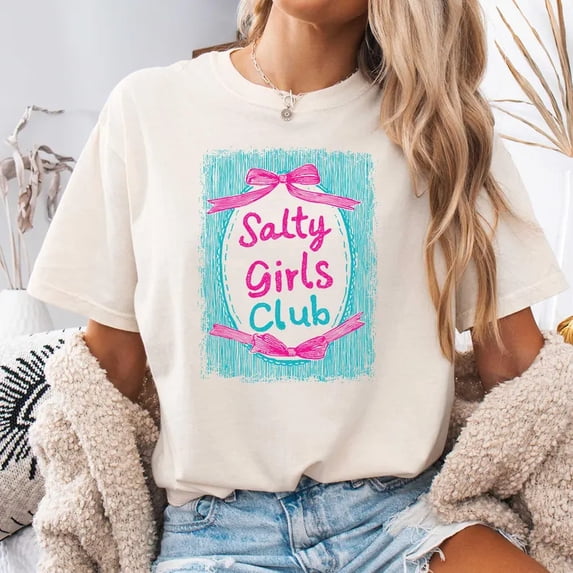 Salty Girls Club Summer Coastal Beach Vacation T-Shirt - Walmart.com