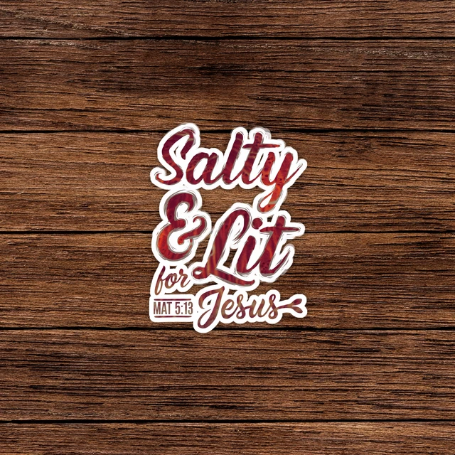 Salty & Lit For Jesus - Christian Bible Verse Sticker Decalphone Decal ...