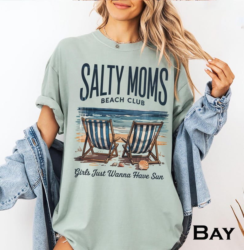 Salty Moms Beach Club Shirt Comfort Colors® Girls Just Wanna Have Sun ...