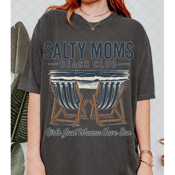 Salty Moms Beach Club Summer Beach Limited T-Shirt - Walmart.com