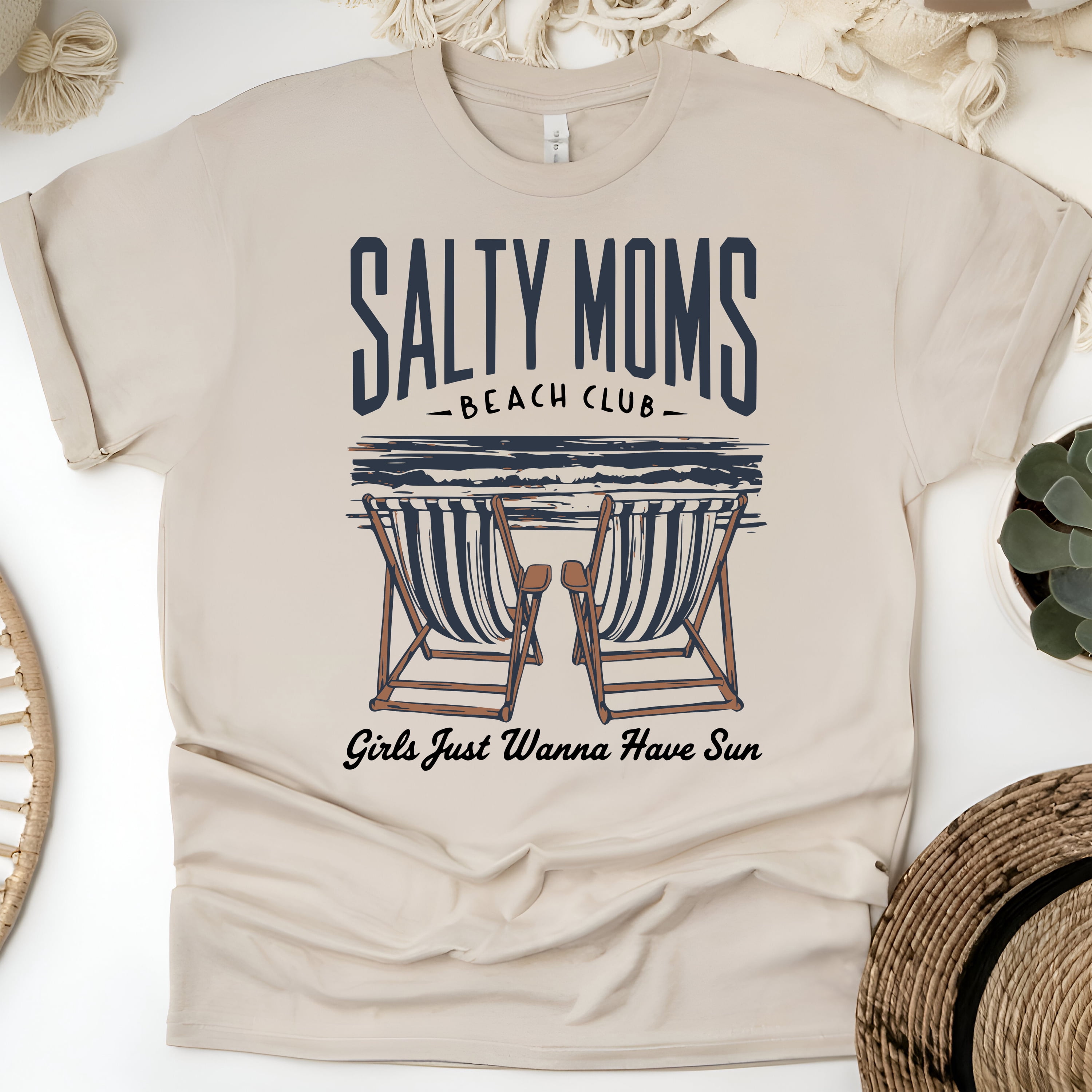 Salty Moms Shirt for Women, Beach Club Girls Just Wanna Have Sun ...