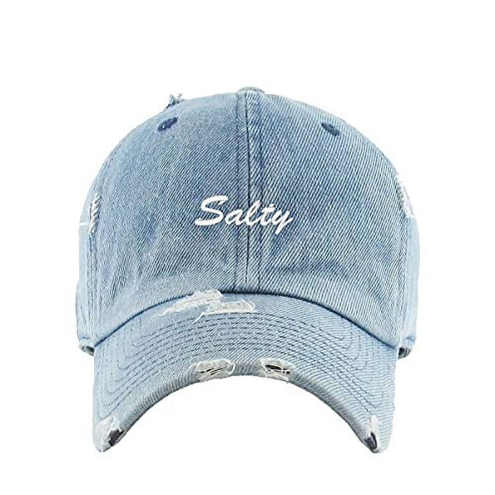 Salty Vintage Baseball Cap Embroidered Cotton Adjustable Distressed Dad ...
