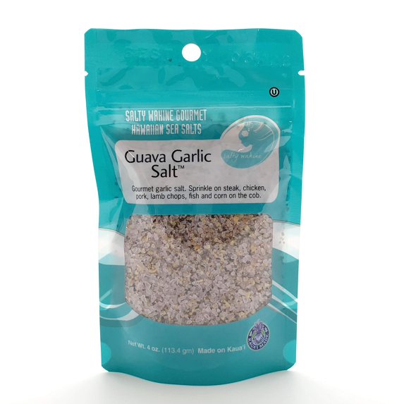 Salty Wahine Gourmet Hawaiian Sea Salts, Guava Garlic Salt, 3 Oz Packet ...