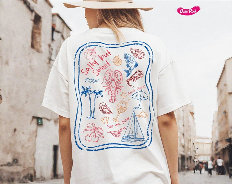 Salty but Sweet, Retro Summer Shirt, Coastal Shirt, Summer Vibes Shirt ...