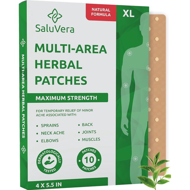 SaluVera Patches - Extra Large Heat Patches - Maximum Strength Natural ...