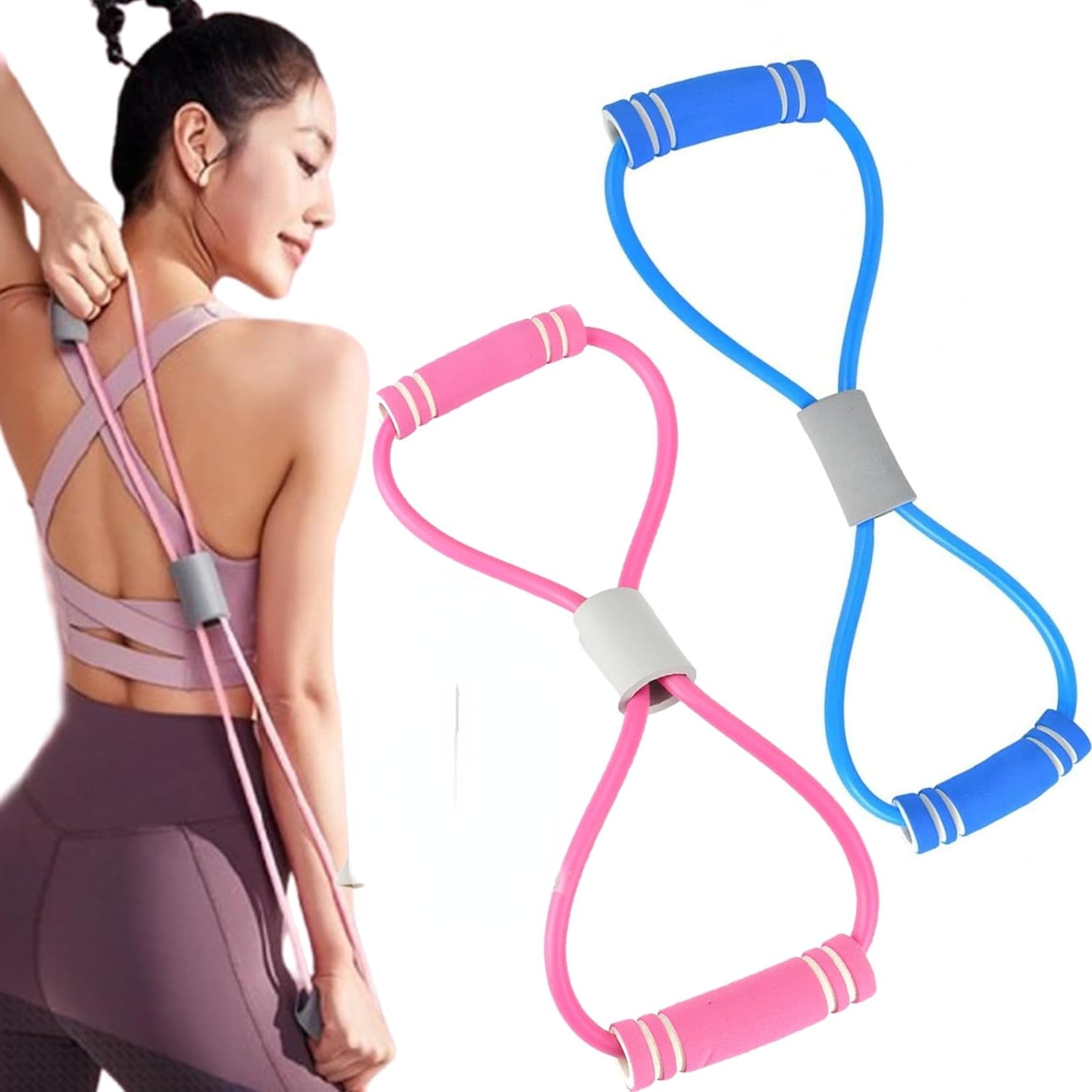 Saludea Resistance Band, Figure 8 Resistance Band with Handles, Stretch Fitness Strap for Full ...