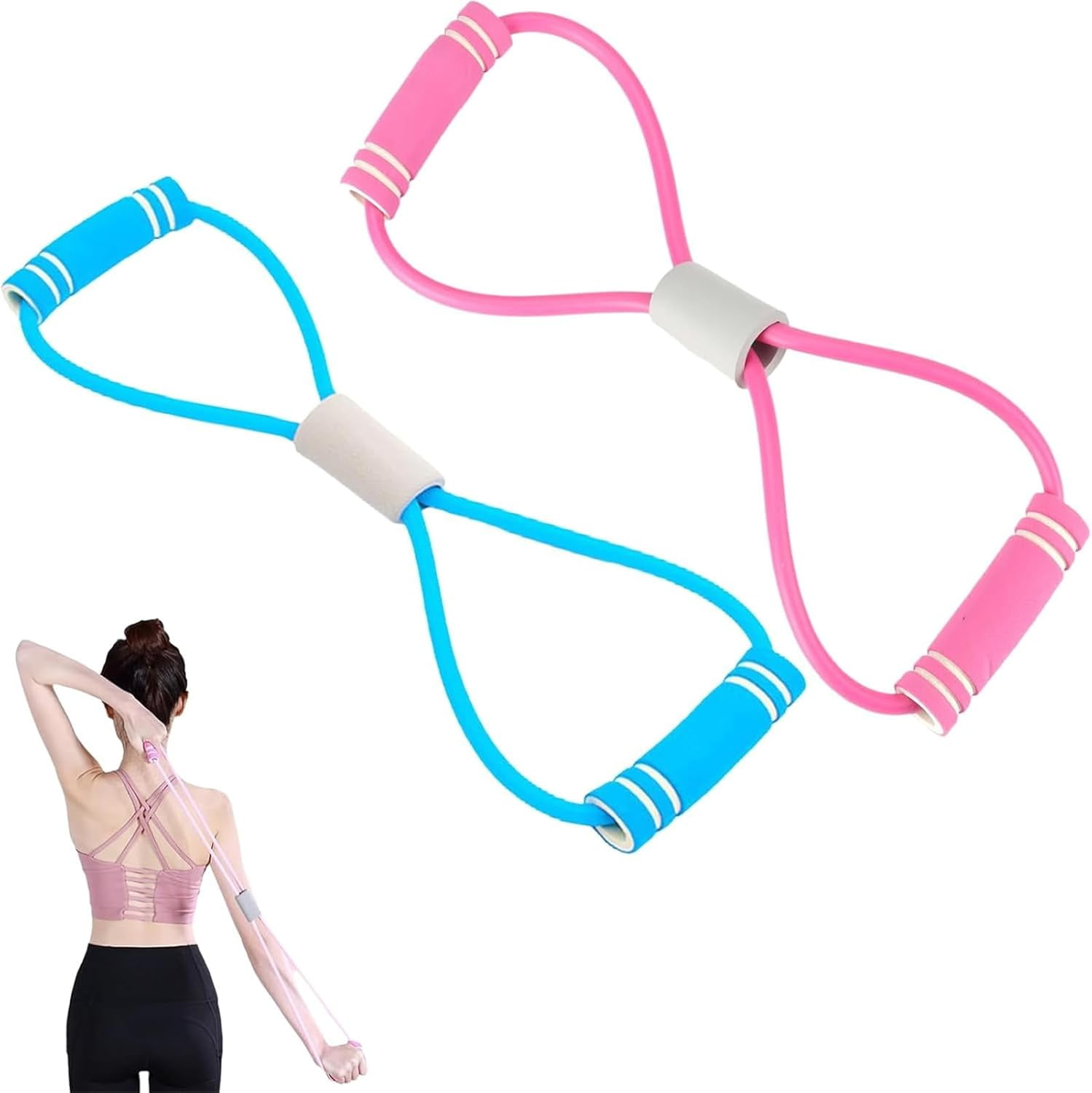 Saludea Resistance Band with Handles, 8 Shaped Elastic Pull Yoga ...