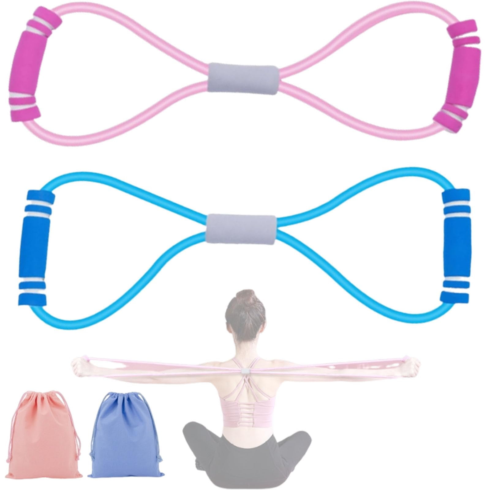 Saludea Resistance Band with Handles, Arm Figure 8 Resistance Band with ...