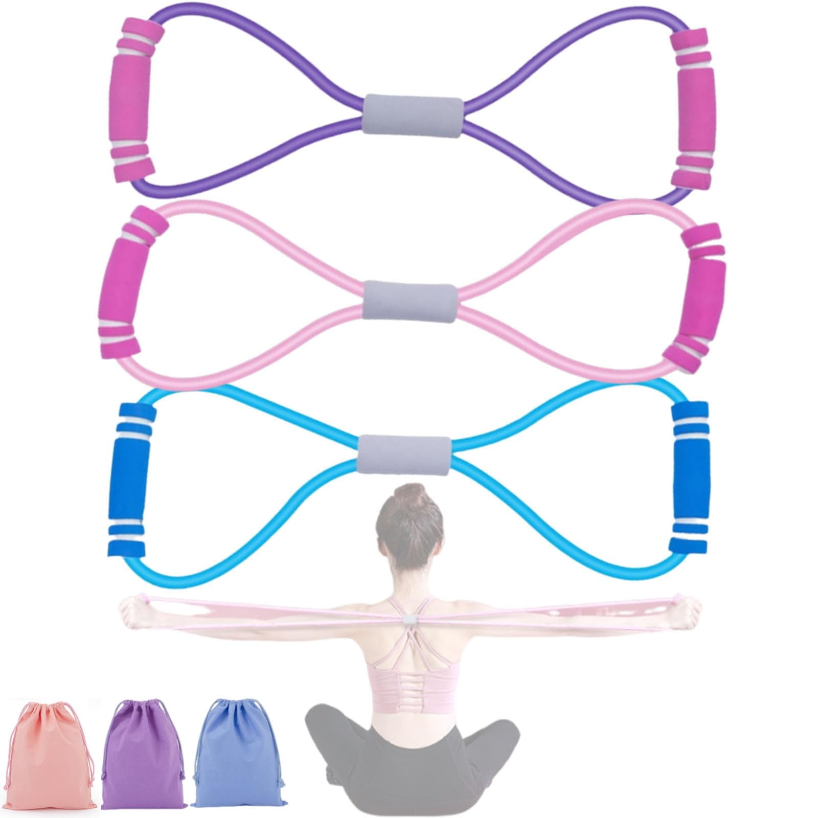 Saludea Resistance Band with Handles, Arm Figure 8 Resistance Band with ...