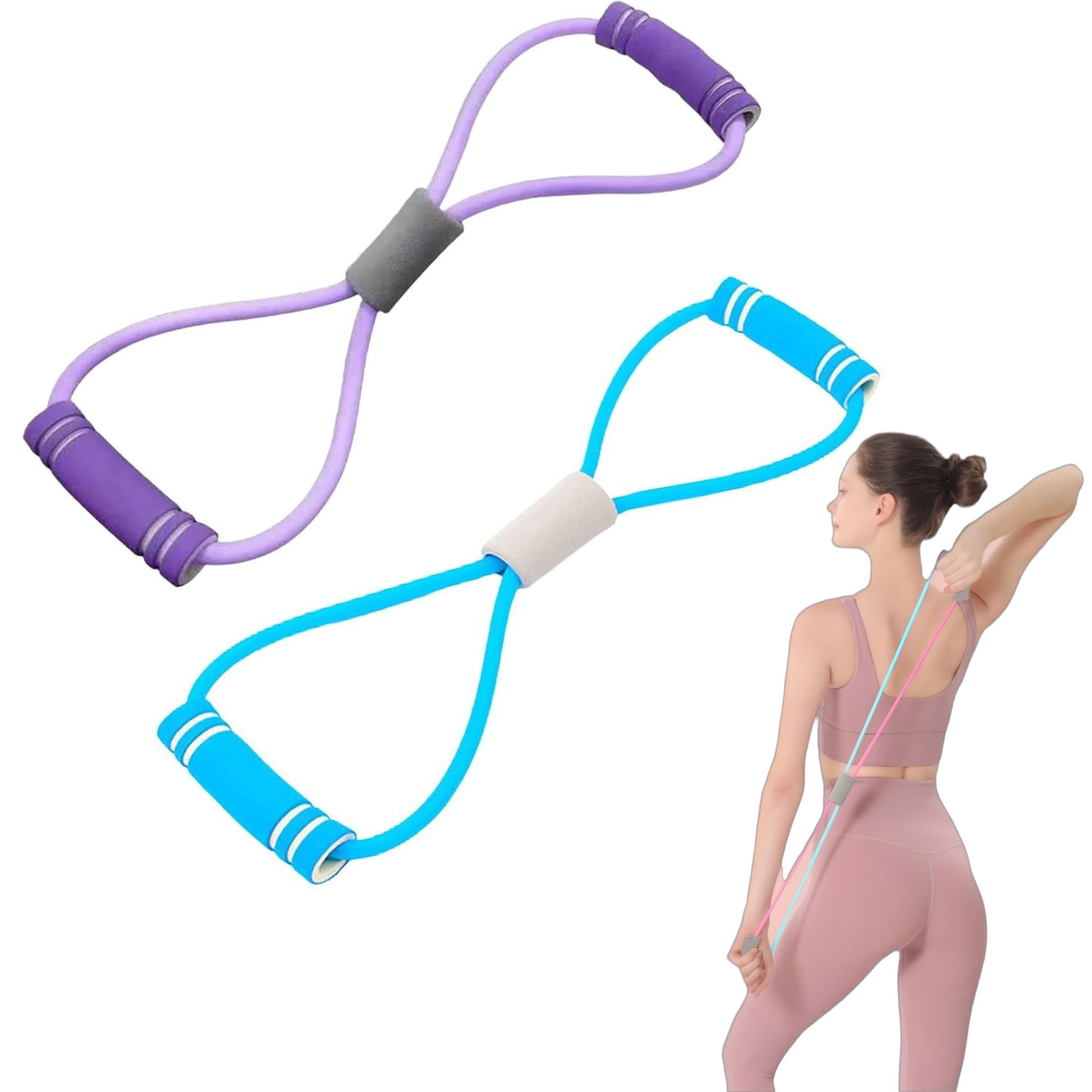Saludea Resistance Band with Handles, Figure 8 Arm Exercise Bands ...