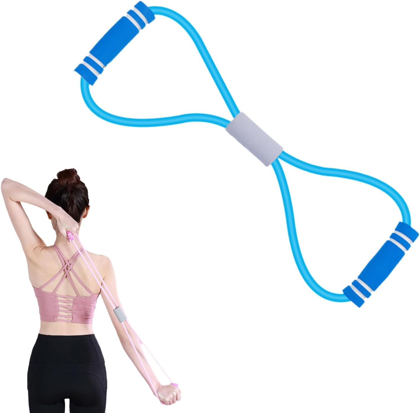 Saludea Resistance Band with Handles, Figure 8 Tension Rope Stretch ...