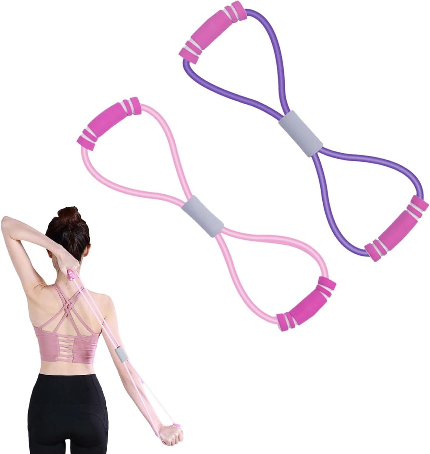 Saludea Resistance Band with Handles, Figure 8 Tension Rope Stretch ...