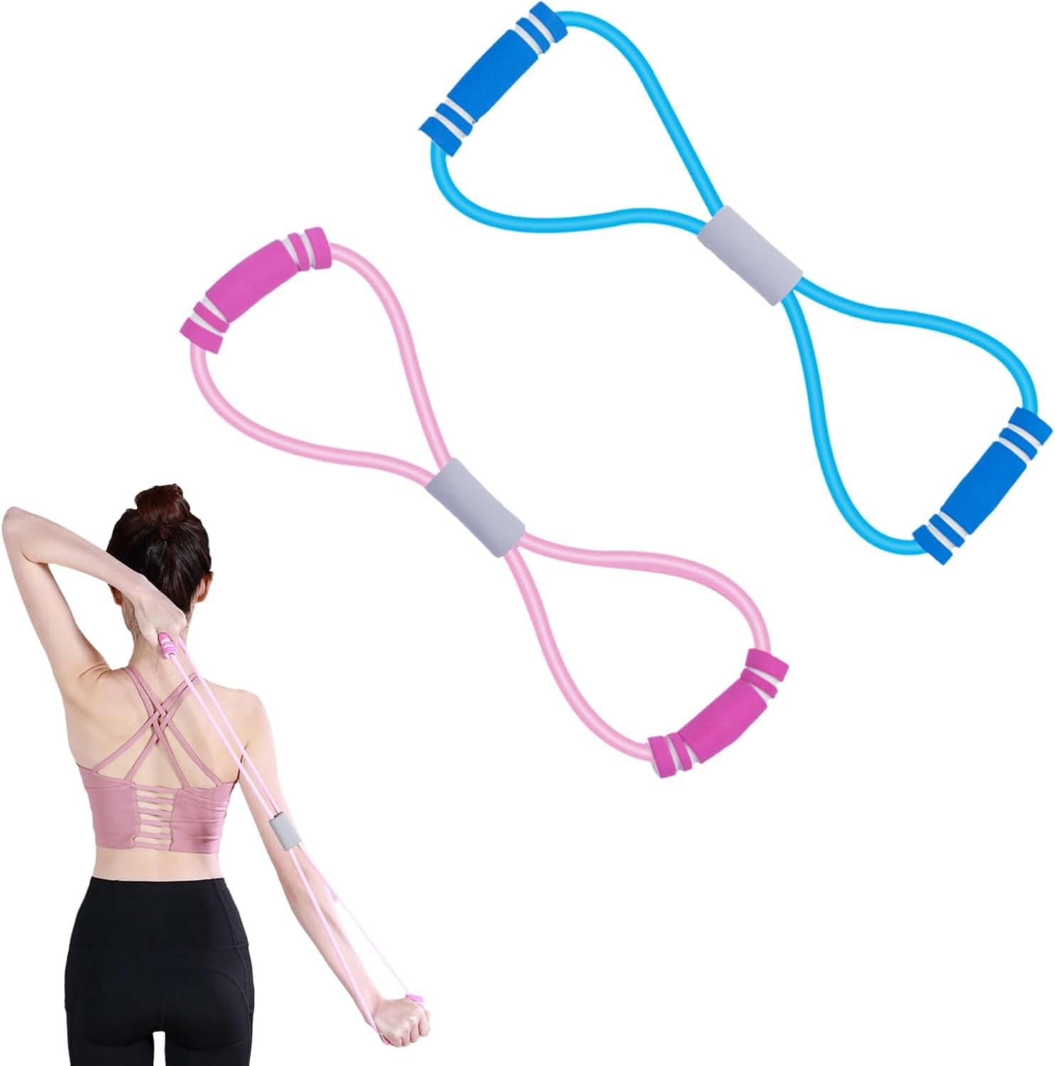 Saludea Resistance Band with Handles, Figure 8 Tension Rope Stretch ...