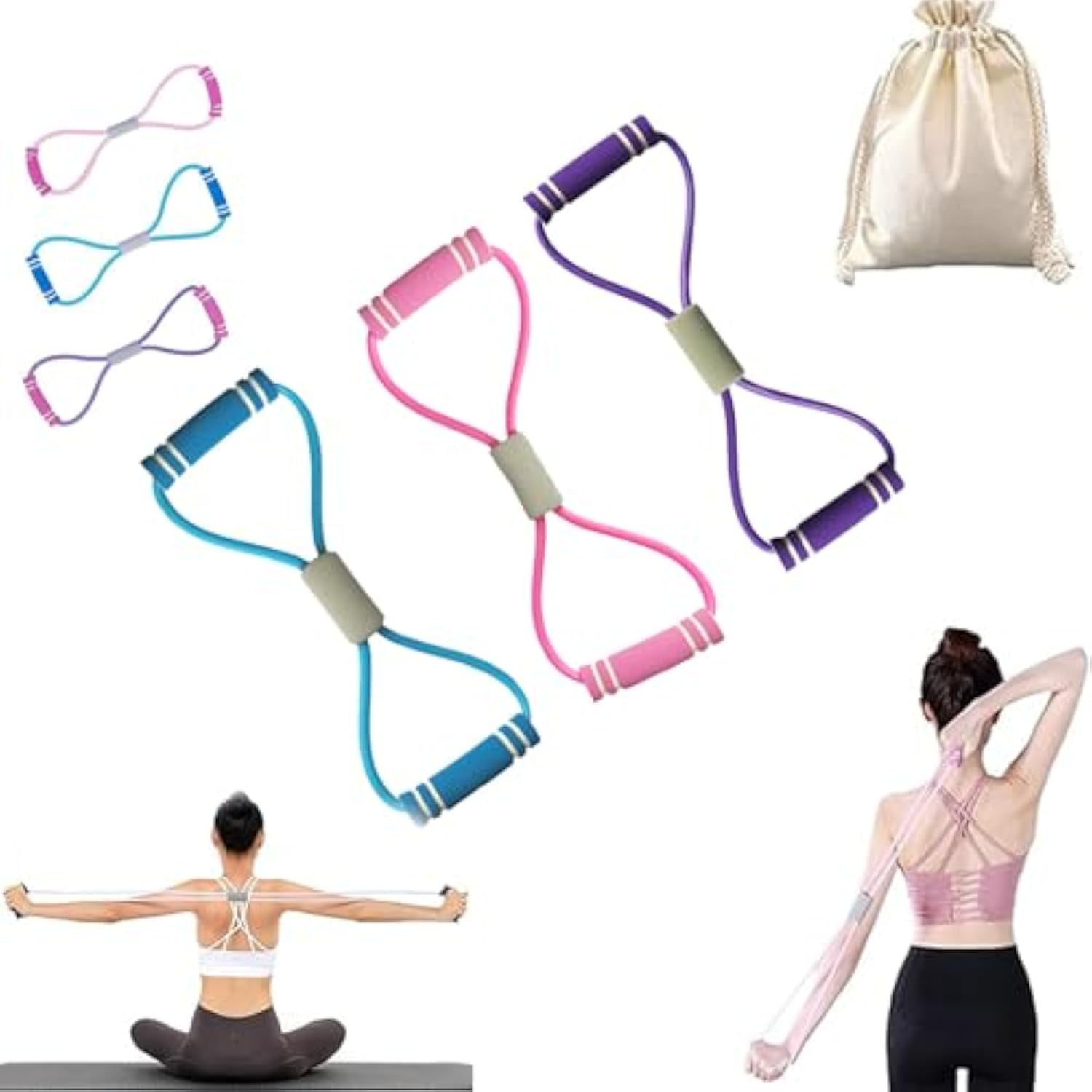 Saludea Resistance Band, Saludea Figure 8 Resistance Band, Figure 8 Resistance Bands for Women ...
