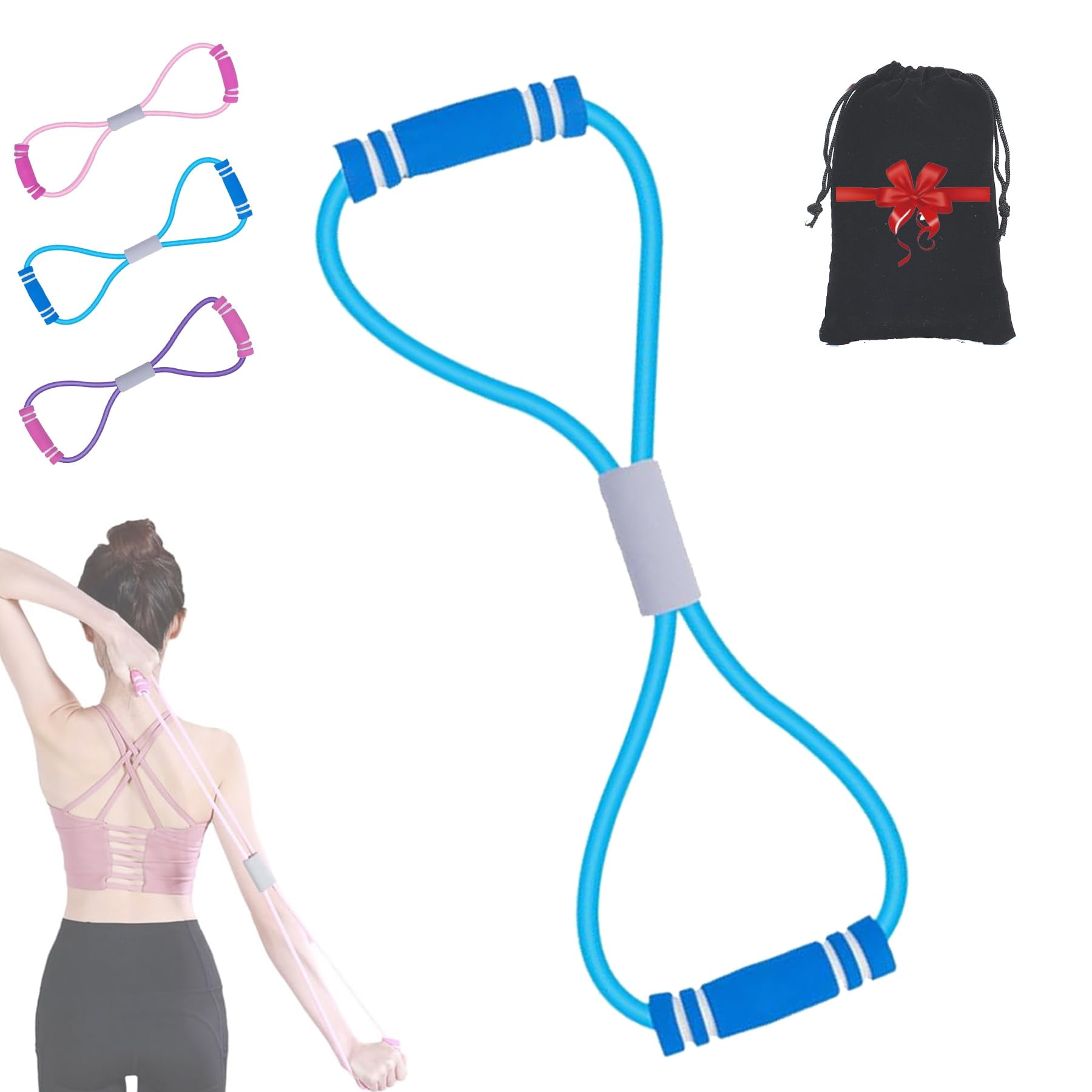 Saludea Resistance Band, Saludea Figure 8 Resistance Band with Handles, Stretch Fitness Strap ...