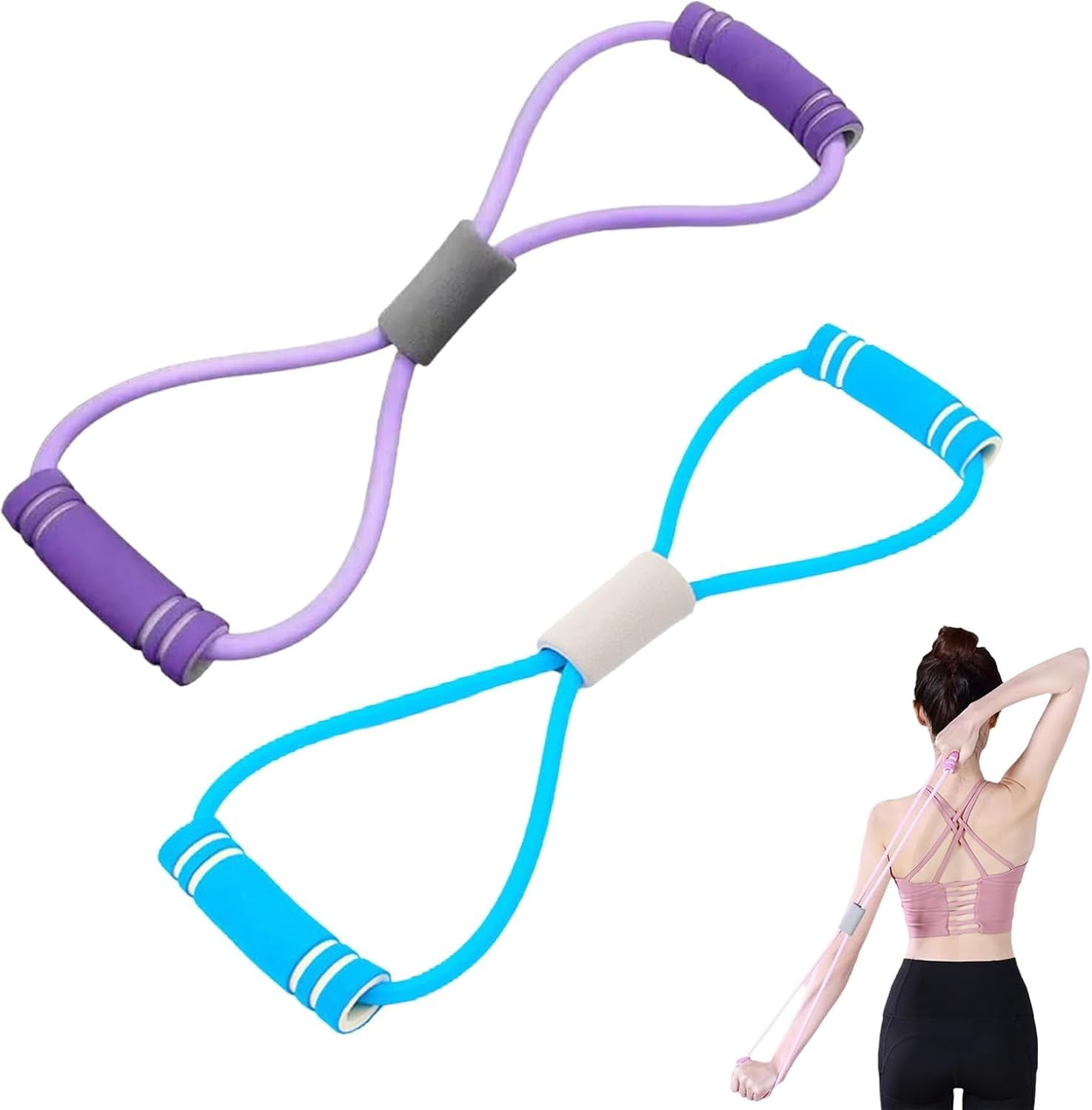 Saludea Resistance Band with Handles, Figure 8 Arm Exercise Bands ...