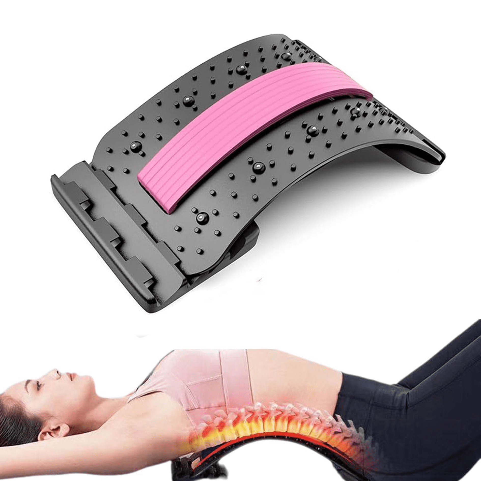 Saludea SpineComfort Back Stretcher, 3 Level Adjustable Back Massagers ...