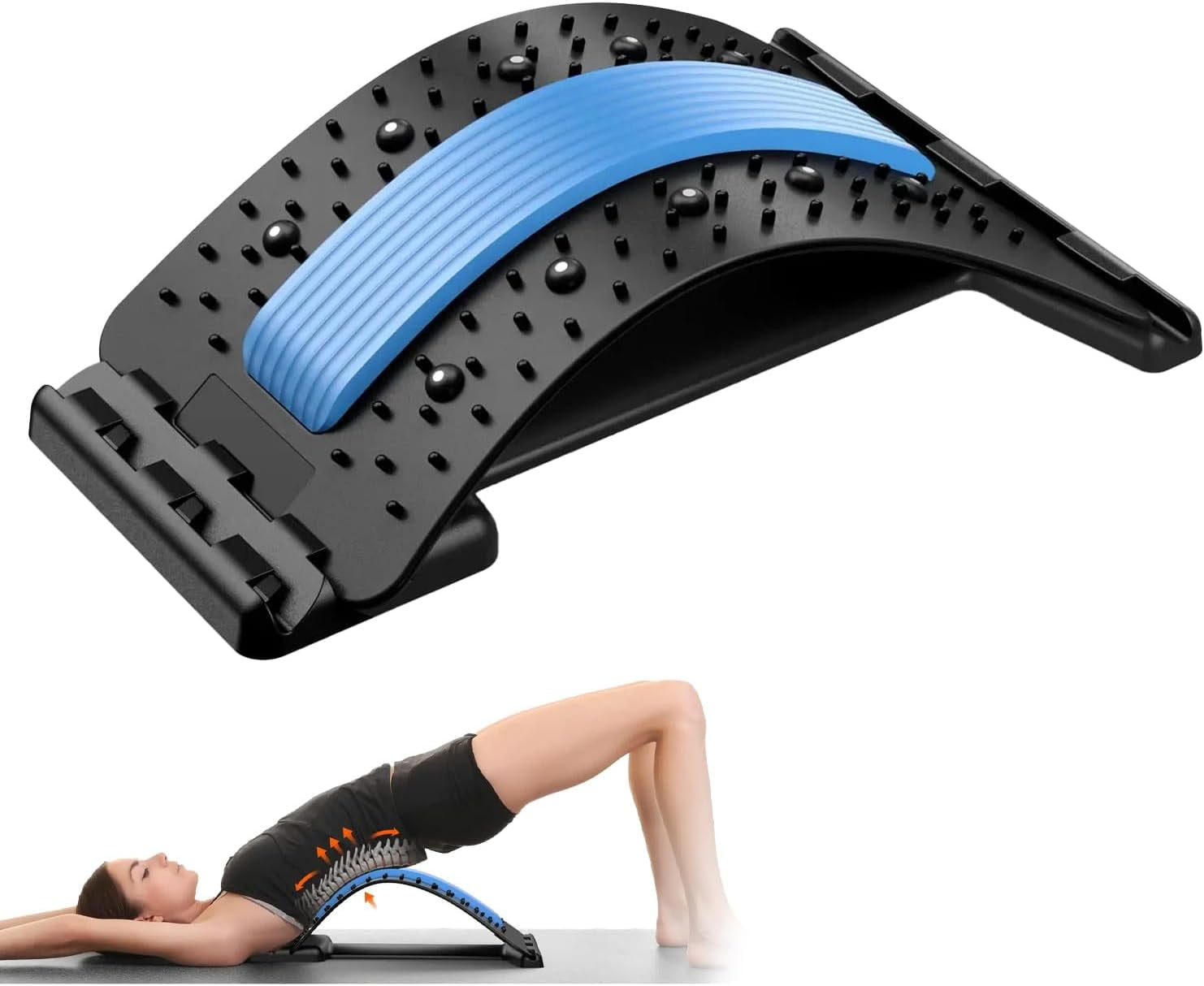 Saludea Spinecomfort Back Stretcher with 10 Magnets - Adjustable Lumbar ...