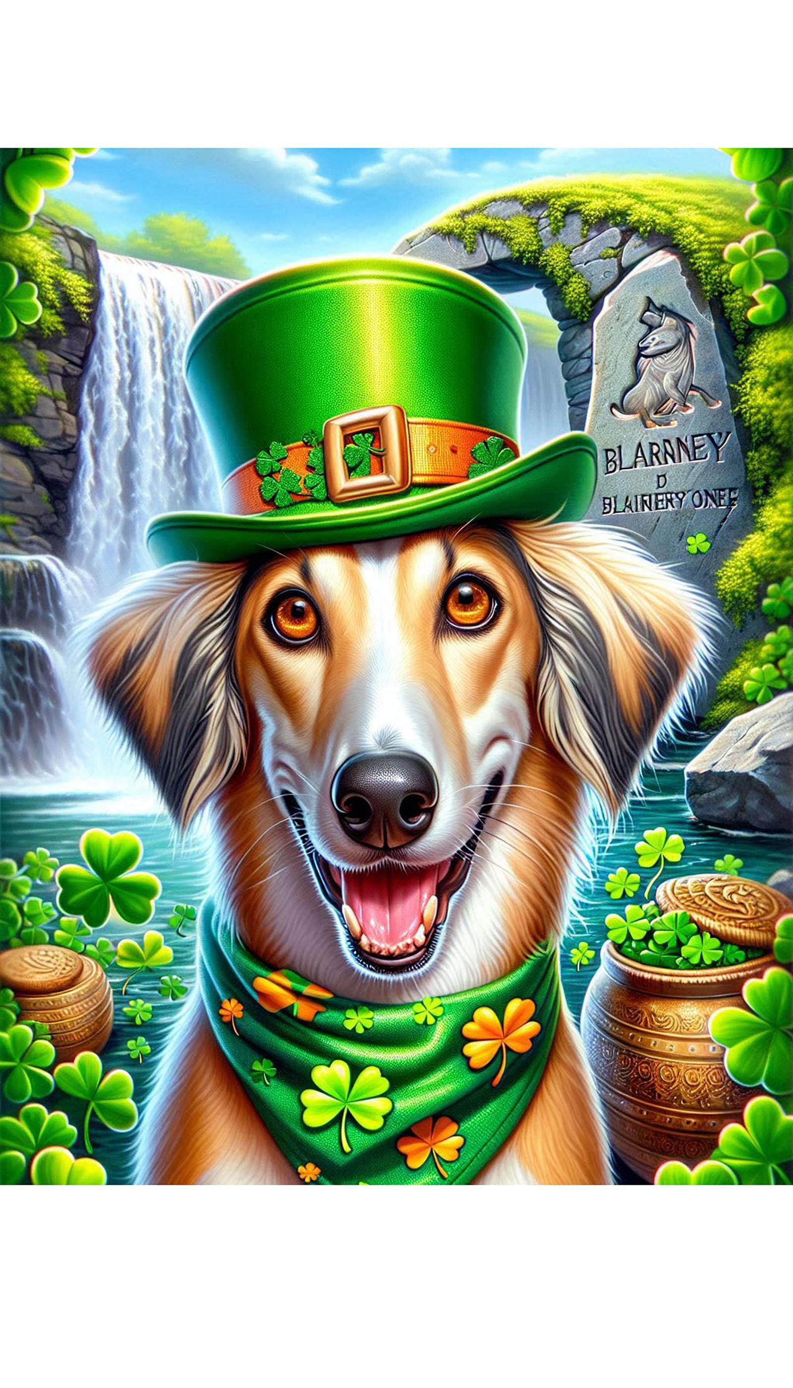 Saluki - Best of Breed DCR Saint Patricks Day Garden Flag 12" x 17 ...