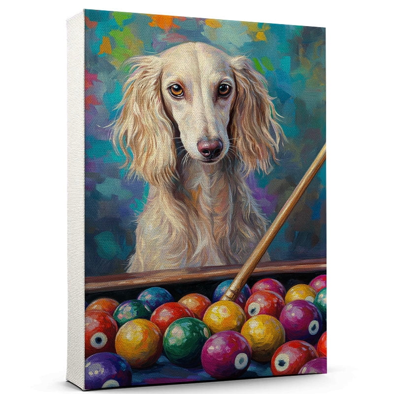Saluki Dog Canvas Billiards Canvas – Cute Saluki Canvas Wall Art of ...
