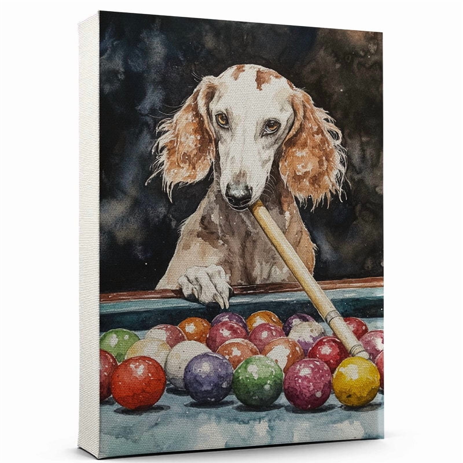 Saluki Dog Canvas Billiards Canvas – Funny Saluki Dog Canvas Artwork ...