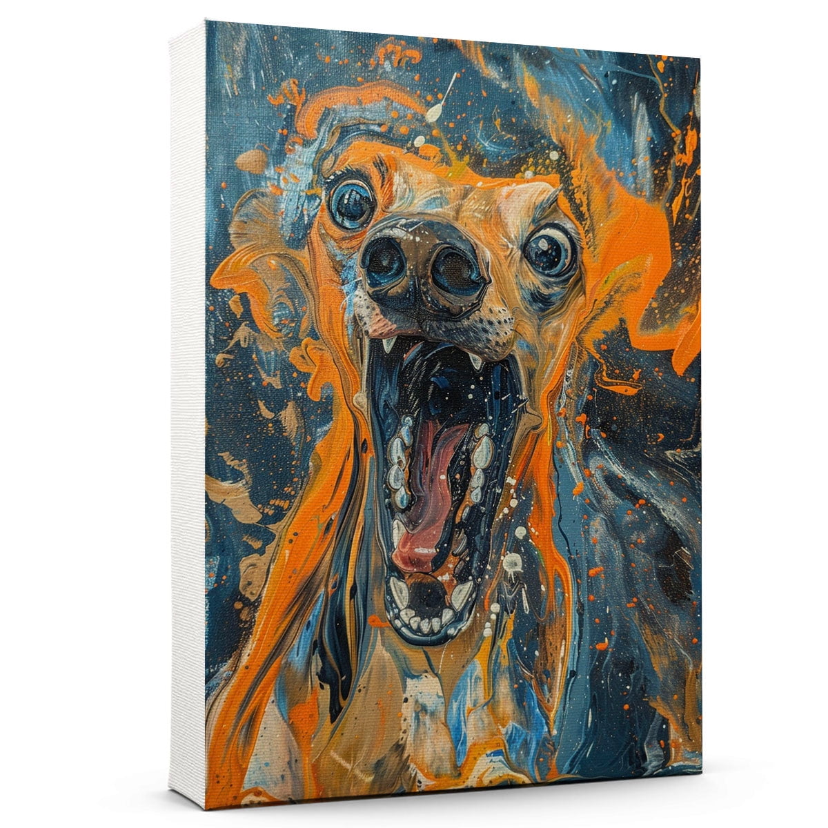Saluki Scream Funny Dog Poster Unframe, Saluki Dog Canvas Frame Ready ...