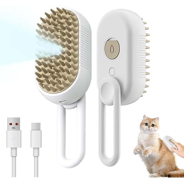Saluqifa 3 In1 Cat Steamy Brush, 2025 New Comb for Cats Dogs, Dog Brush ...