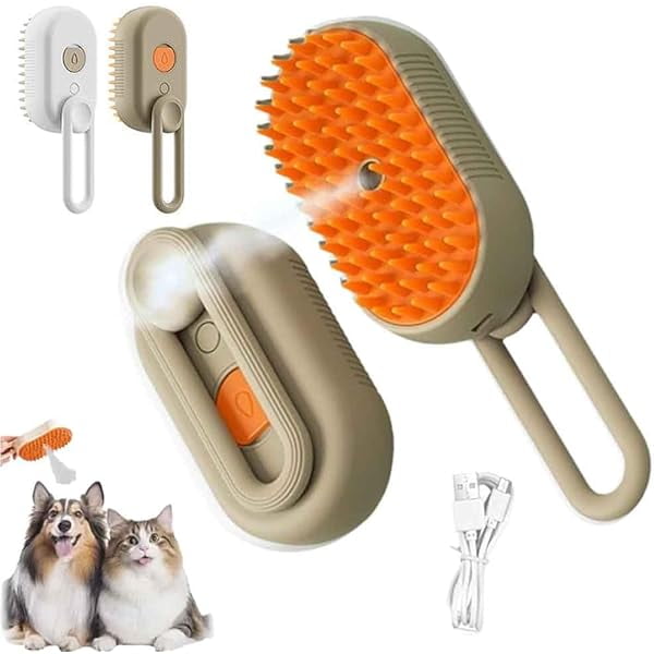 Saluqifa Cat Steam Brush, 2025 New 3 in 1 Cat Steamy Brush, Pet Steam ...