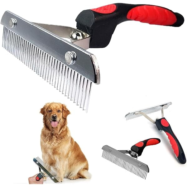 Saluqifa Dog Brushes for Grooming Large Dogs, Undercoat Dog Rake Long ...