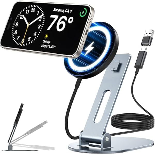 Saluqifa Magnetic Wireless Charger Stand for Mag-Safe Charger, 15W Max ...
