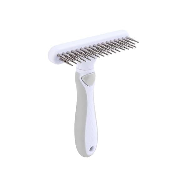 Saluqifa Pet Grooming Brush - Undercoat Rake for Dogs, Cats - Dematting ...