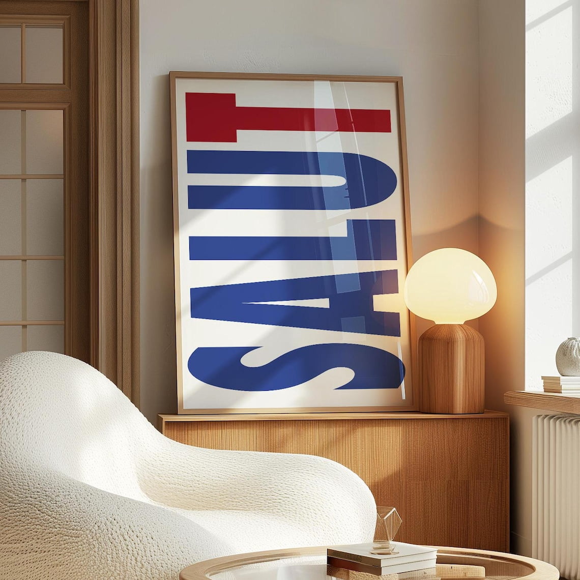 Salut, Retro Style French Wall Art Quote, Typography Print, Mid Century ...