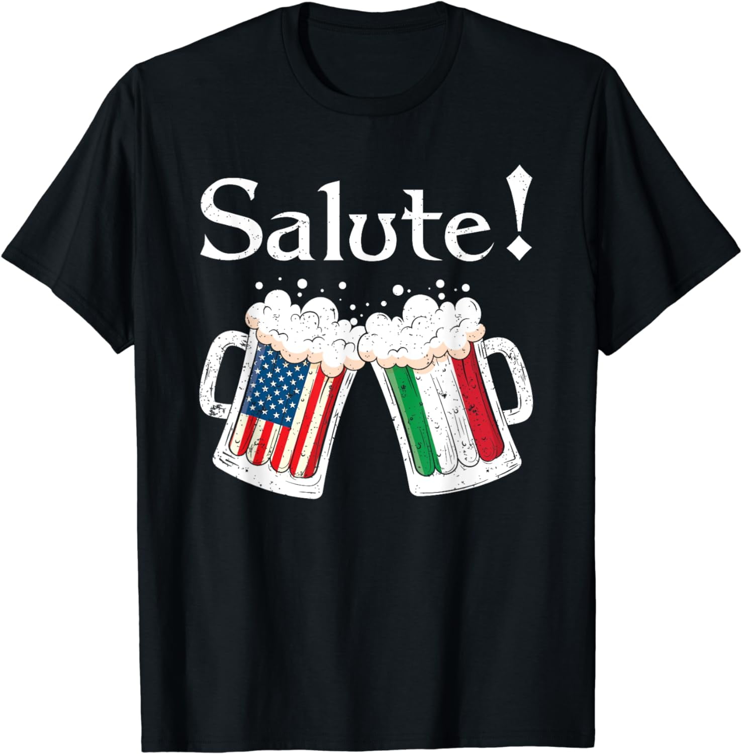 Salute Shirt Italian Cheers Toast Beer American Italian Flag T-Shirt ...