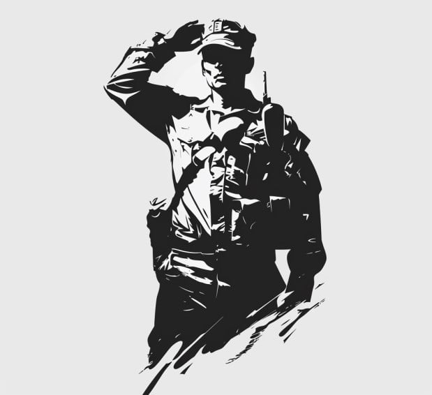 Saluting American Soldier Vinyl Car Decal – Military Veteran Support ...