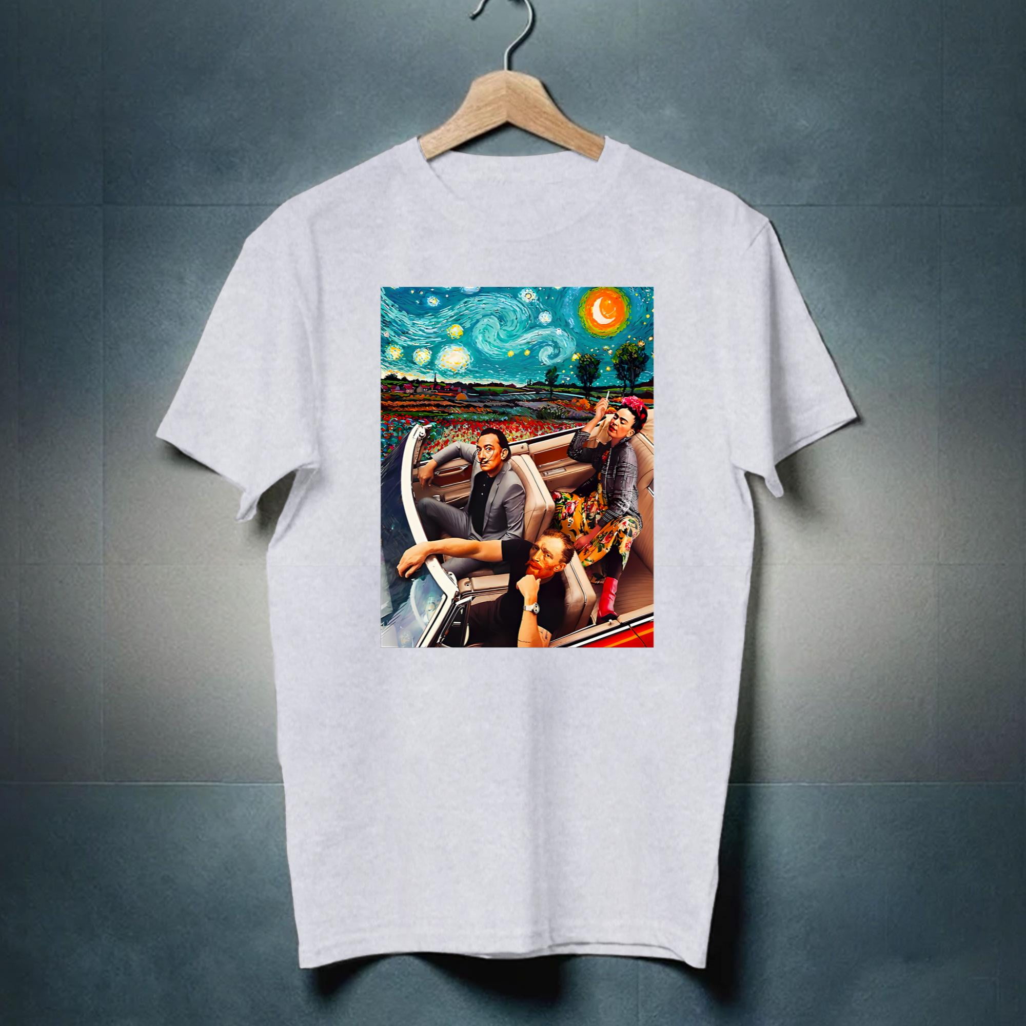 Salvador Dali And Vincent Van Gogh And Frida Kahlo In Car Starry Night ...