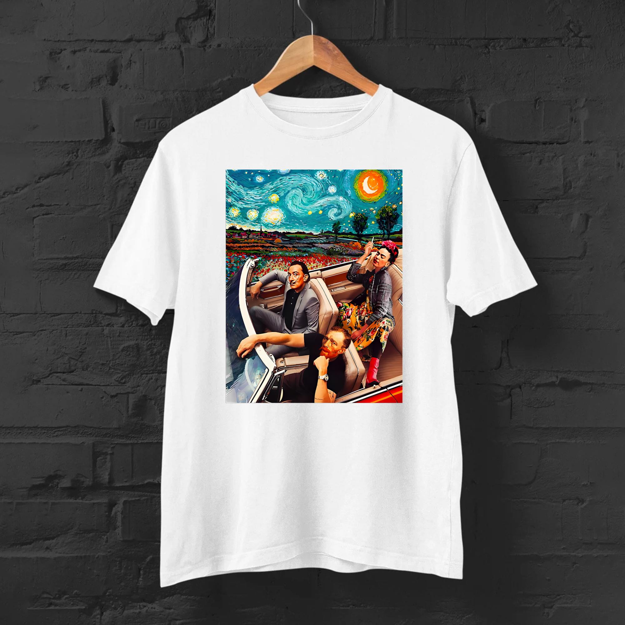 Salvador Dali And Vincent Van Gogh And Frida Kahlo In Car Starry Night ...