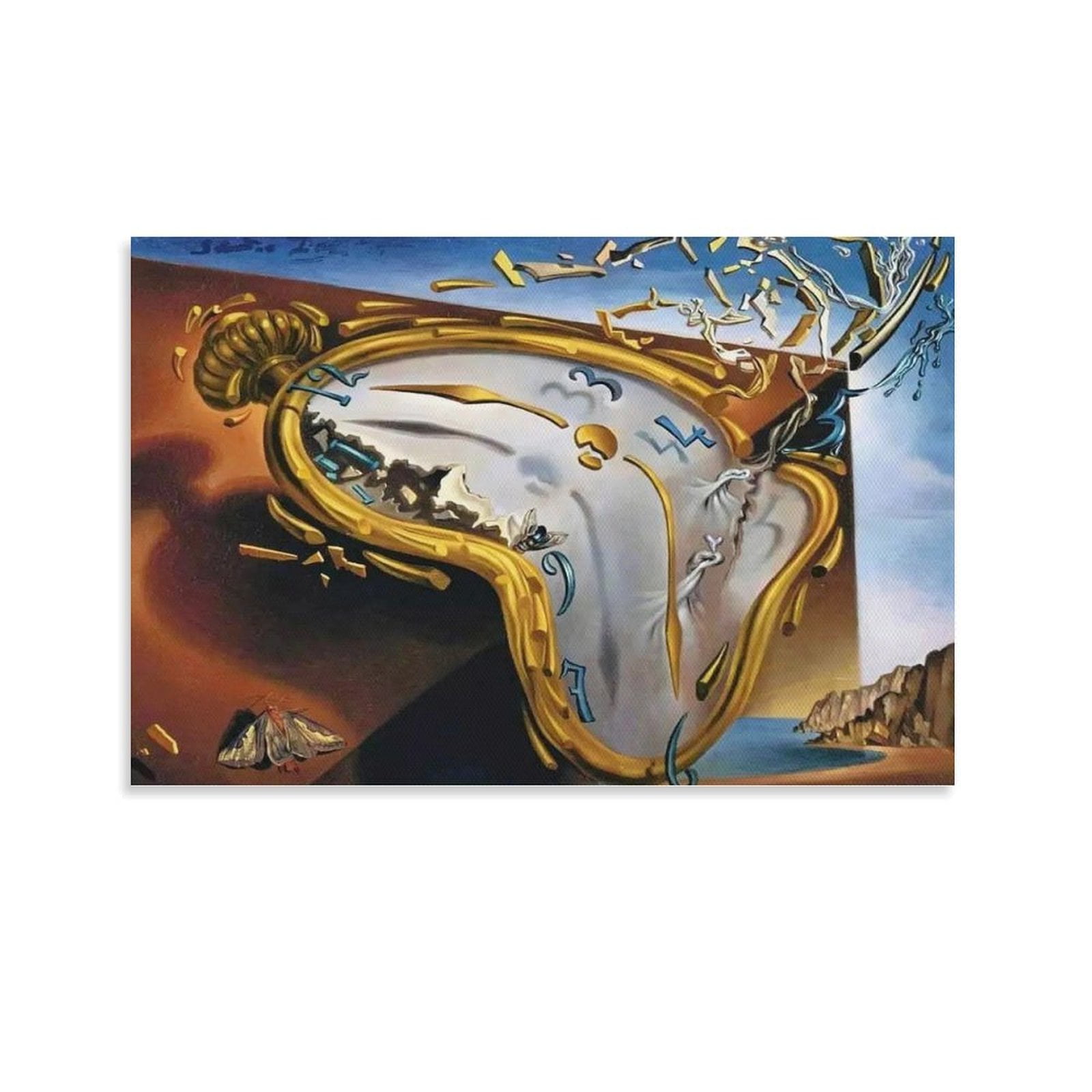 Salvador Dali Clock Explosion Realism Art Poster Canvas Art Poster and ...