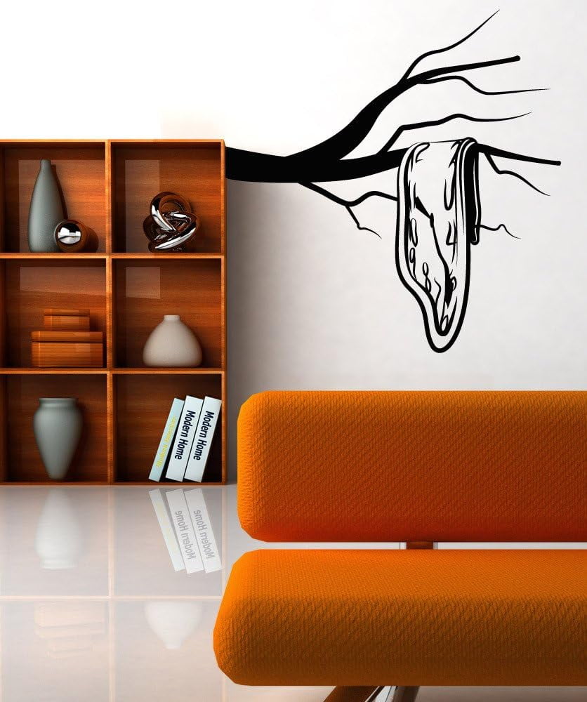 Salvador Dali Famous Painting The Persistence of Memory Sad Clock Wall Decal Design. 36in Tall X ...