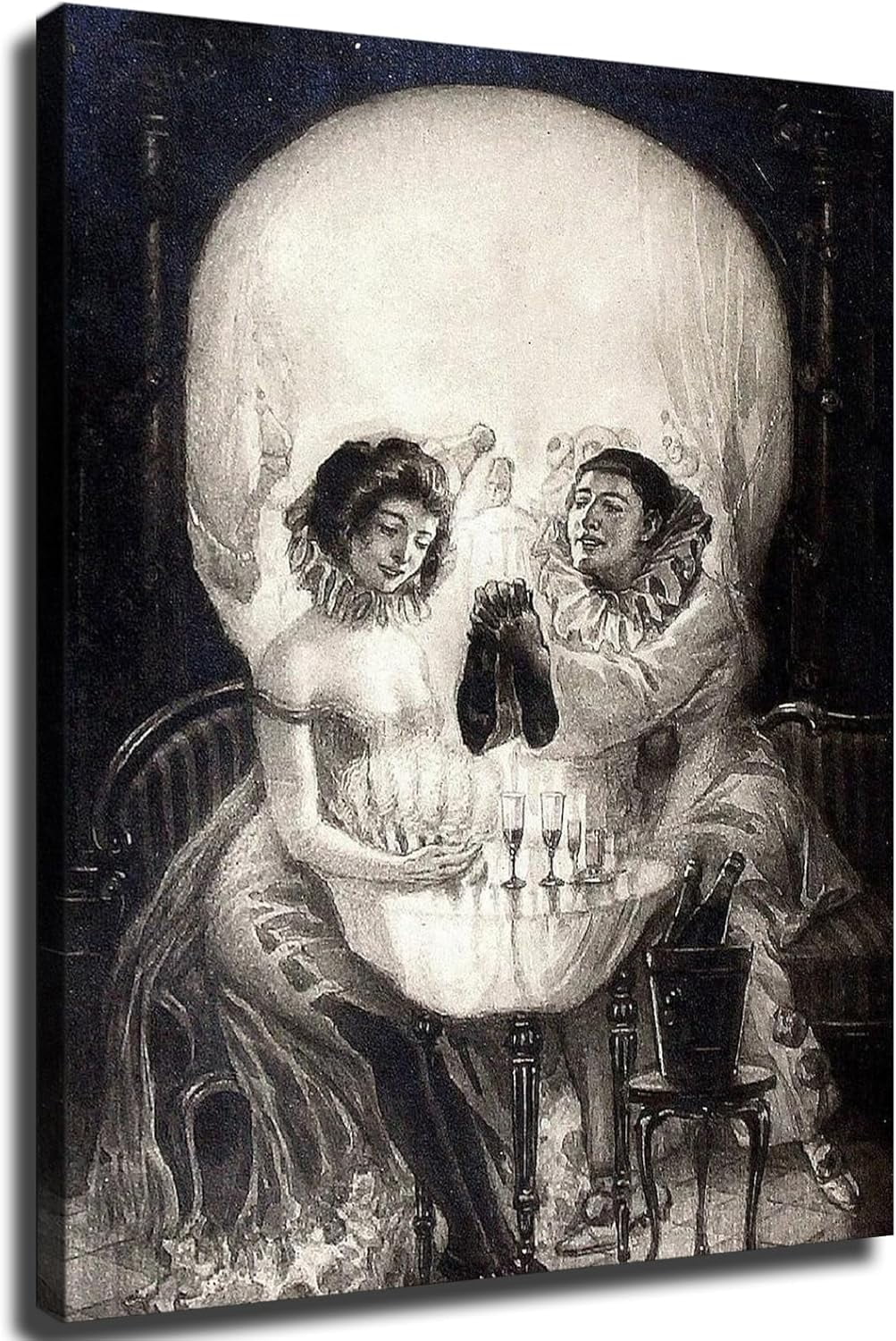 Salvador Dali L' Amour De Pierrot Gothic Skull Canvas Skull Wall Poster ...