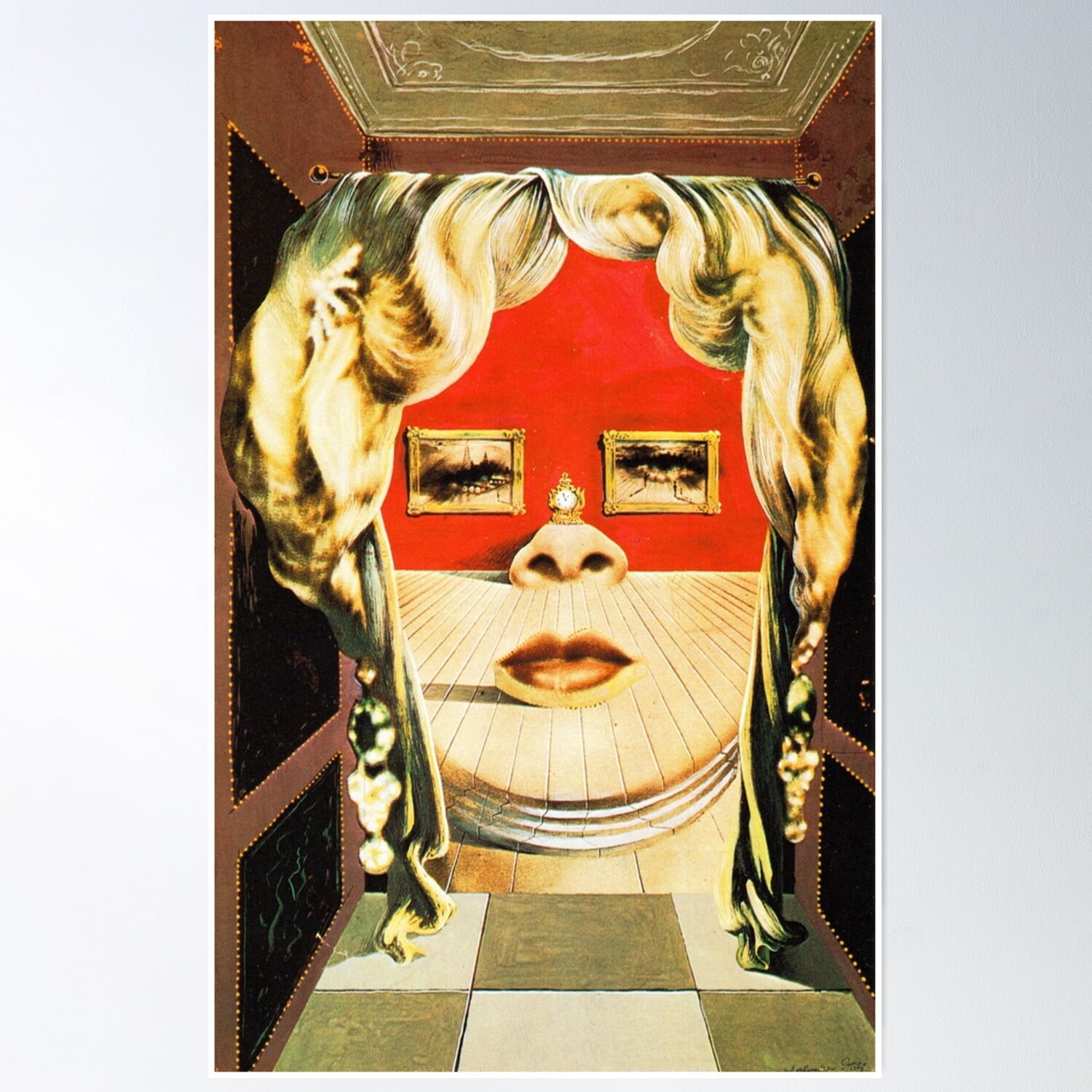 Salvador Dali Mae West Surrealist Famous Paintings Poster Wall Art, Modern Wall Decor, 24x36 ...