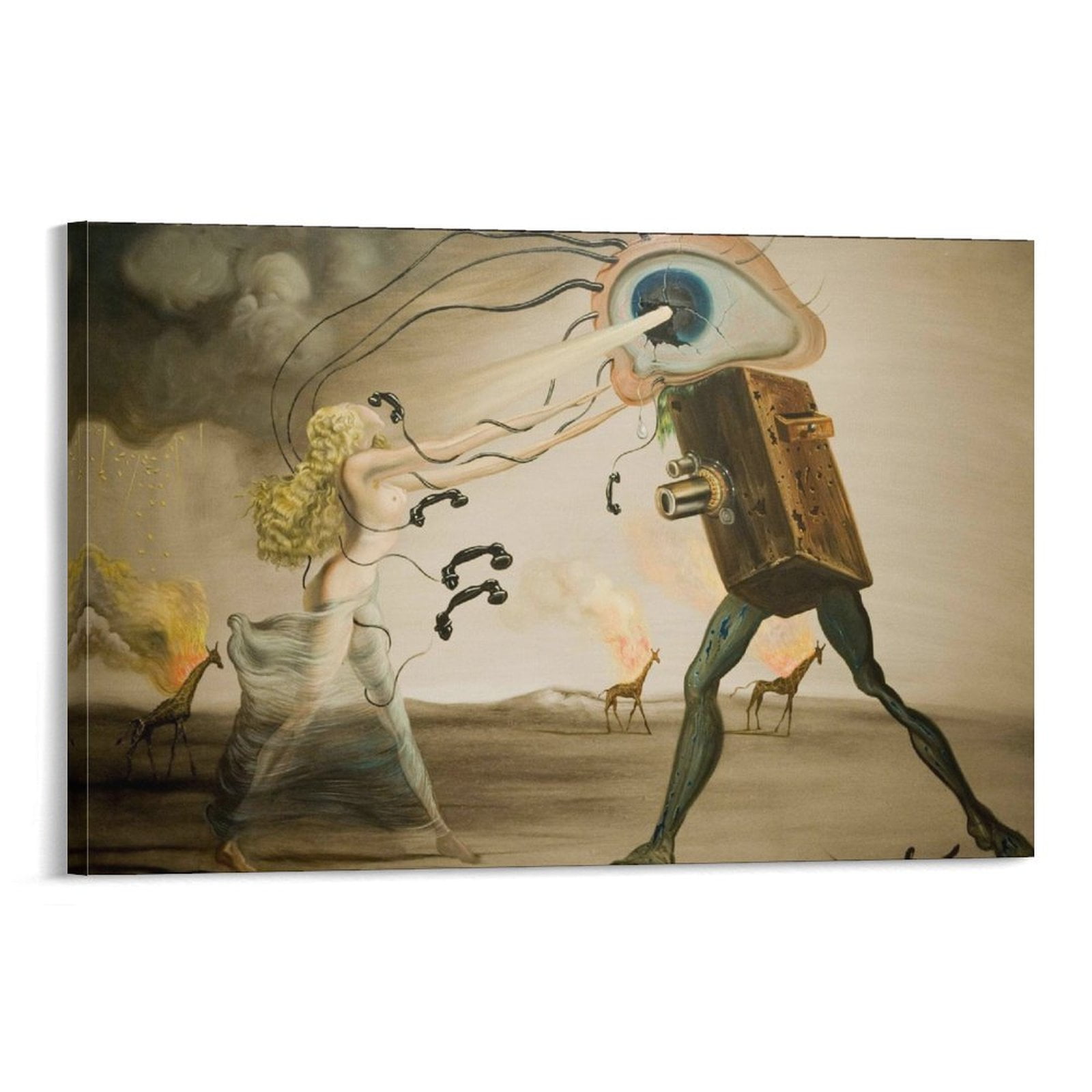 Salvador Dali Poster Burning Giraffes And Telephones Artworks Picture ...