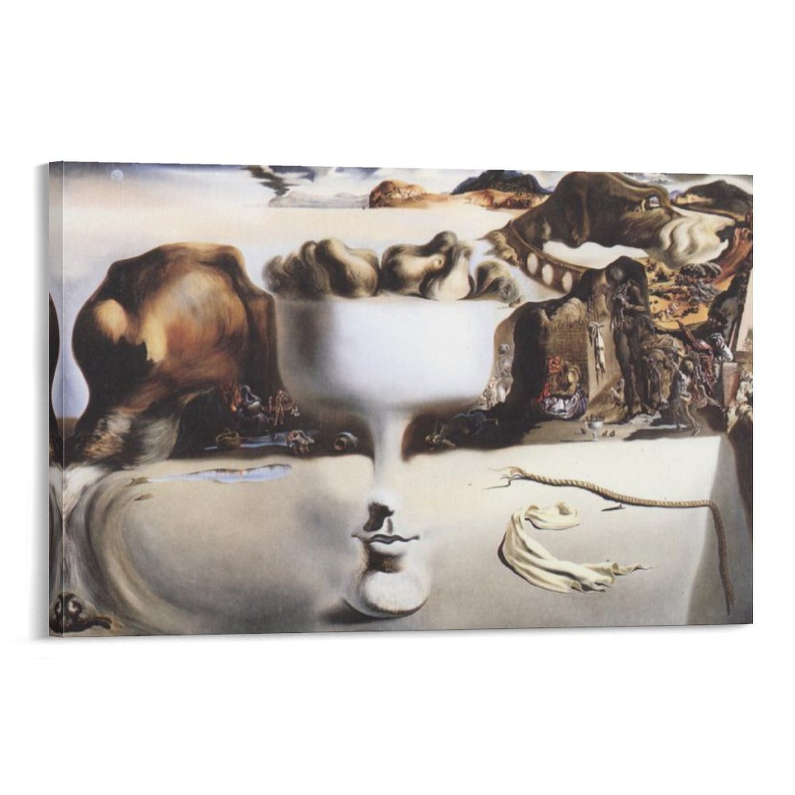 Salvador Dali Print Painting Apparition of Face And Fruit Dish on A ...