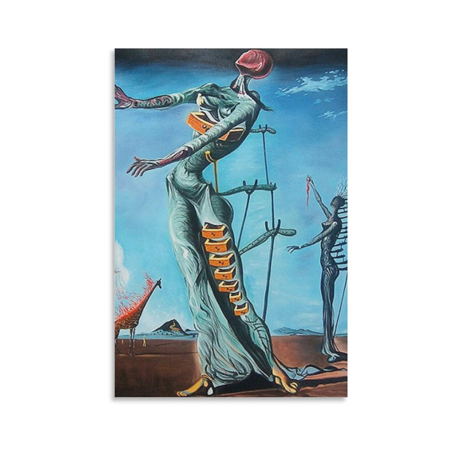 Salvador Dali Print Painting The Burning Giraffe Picture Print Canvas ...