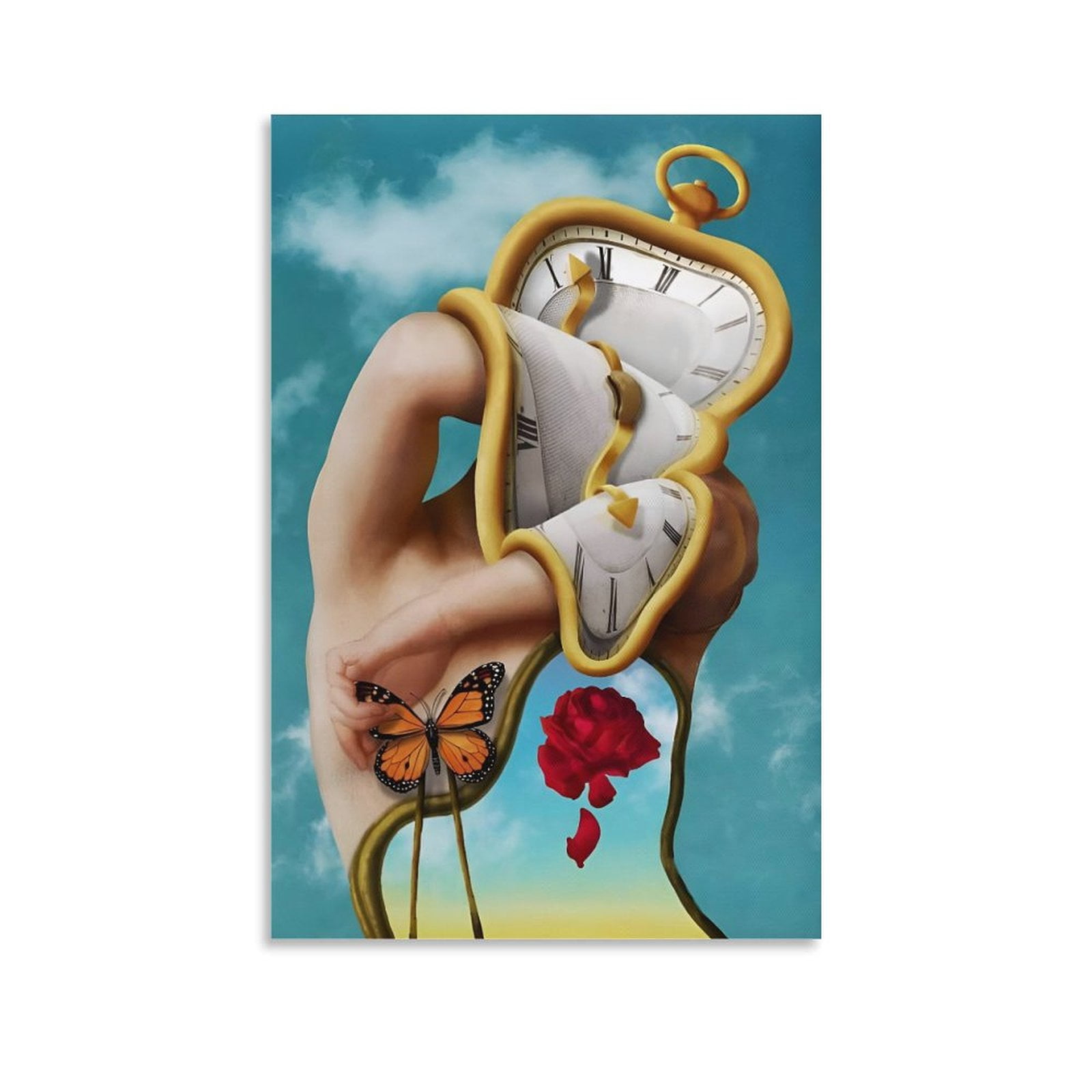 Salvador Dali Print Painting Melting Clock(7) Canvas Art Poster and ...