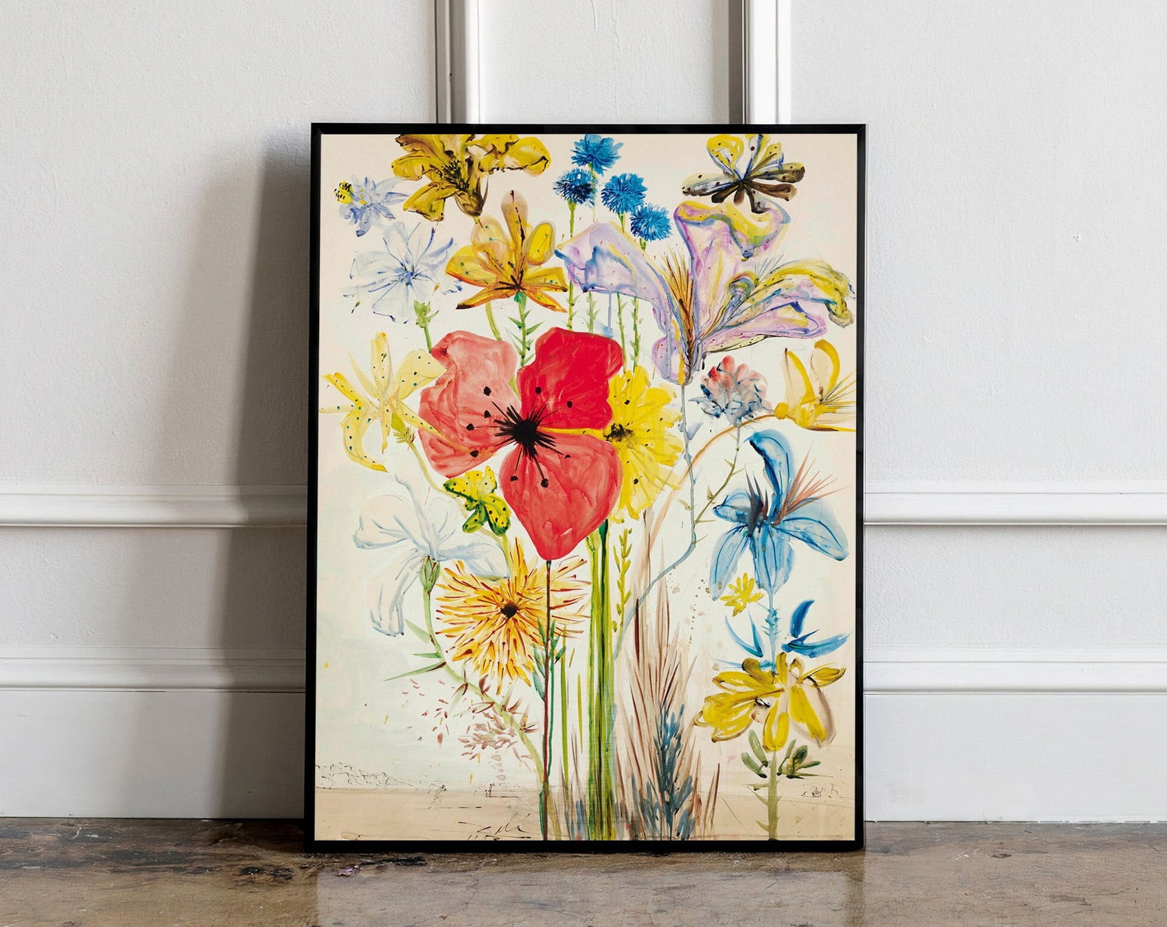 Salvador Dali Print, Salvador Dali Exhibition Poster, Dali Flowers ...